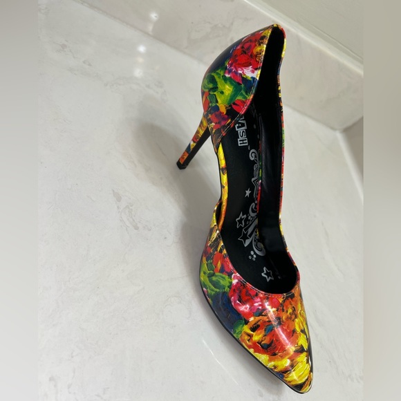 Brash | Shoes | Brash Women Karah Dorsay Shoes Yellow Floral Pointed ...